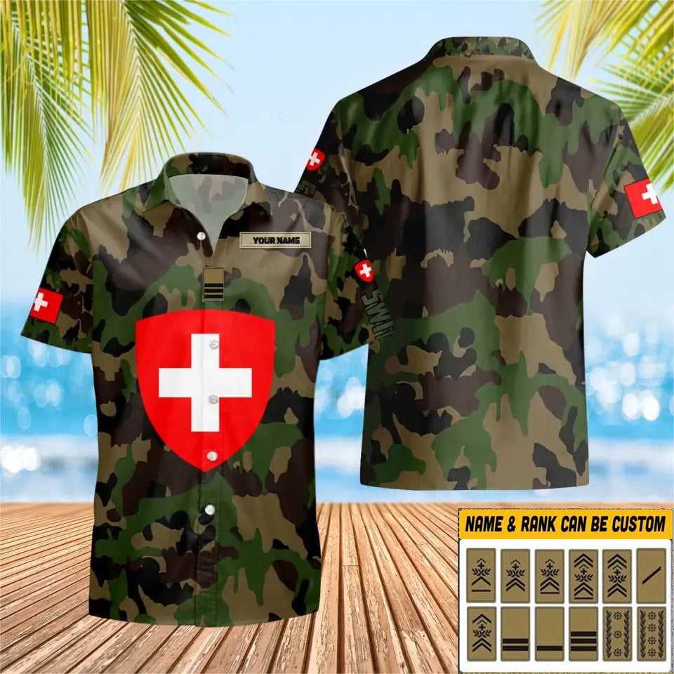 Personalized Swiss Solider/ Veteran Camo With Name And Rank Hawaii Shi ...