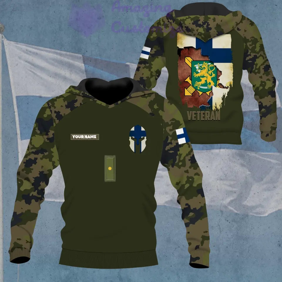Personalized Finland Soldier/ Veteran Camo With Name And Rank Hoodie ...