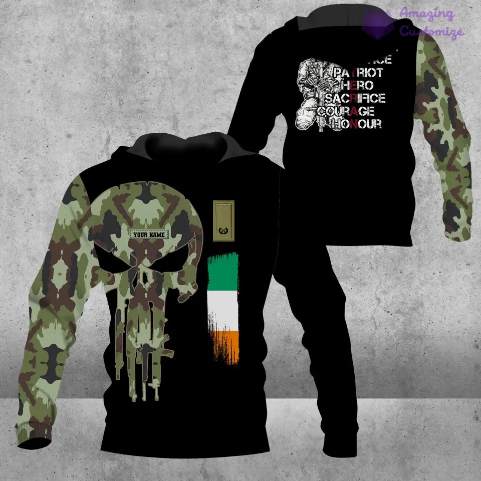 Personalized Ireland Soldier/ Veteran Camo With Name And Rank Hoodie ...