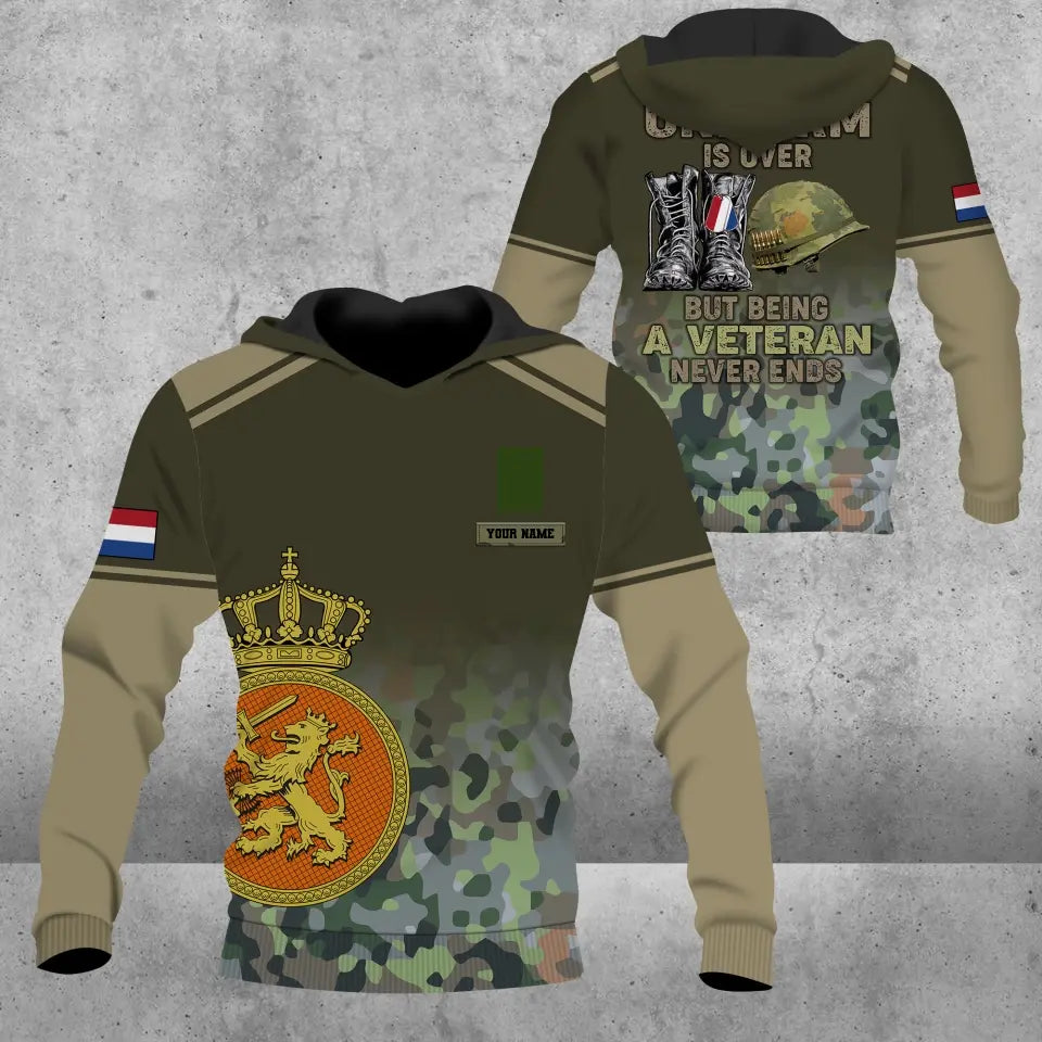 Personalized Netherlands Soldier/ Veteran Camo With Name And Rank Hood ...