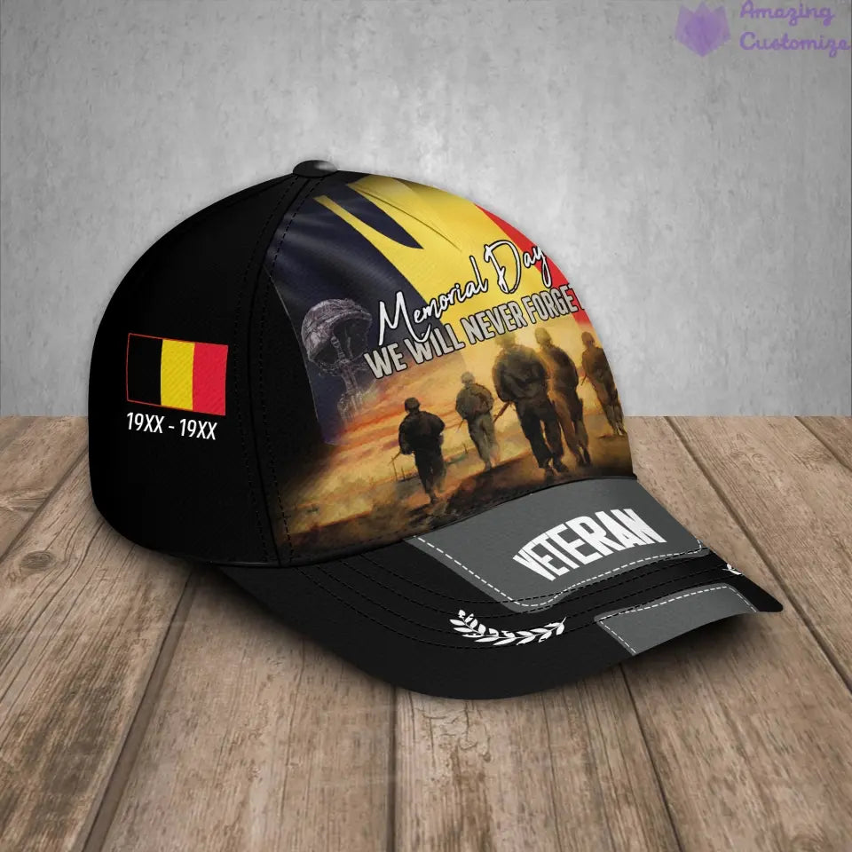 Personalized Rank, Year And Name Belgium Soldier/Veterans Baseball Cap ...