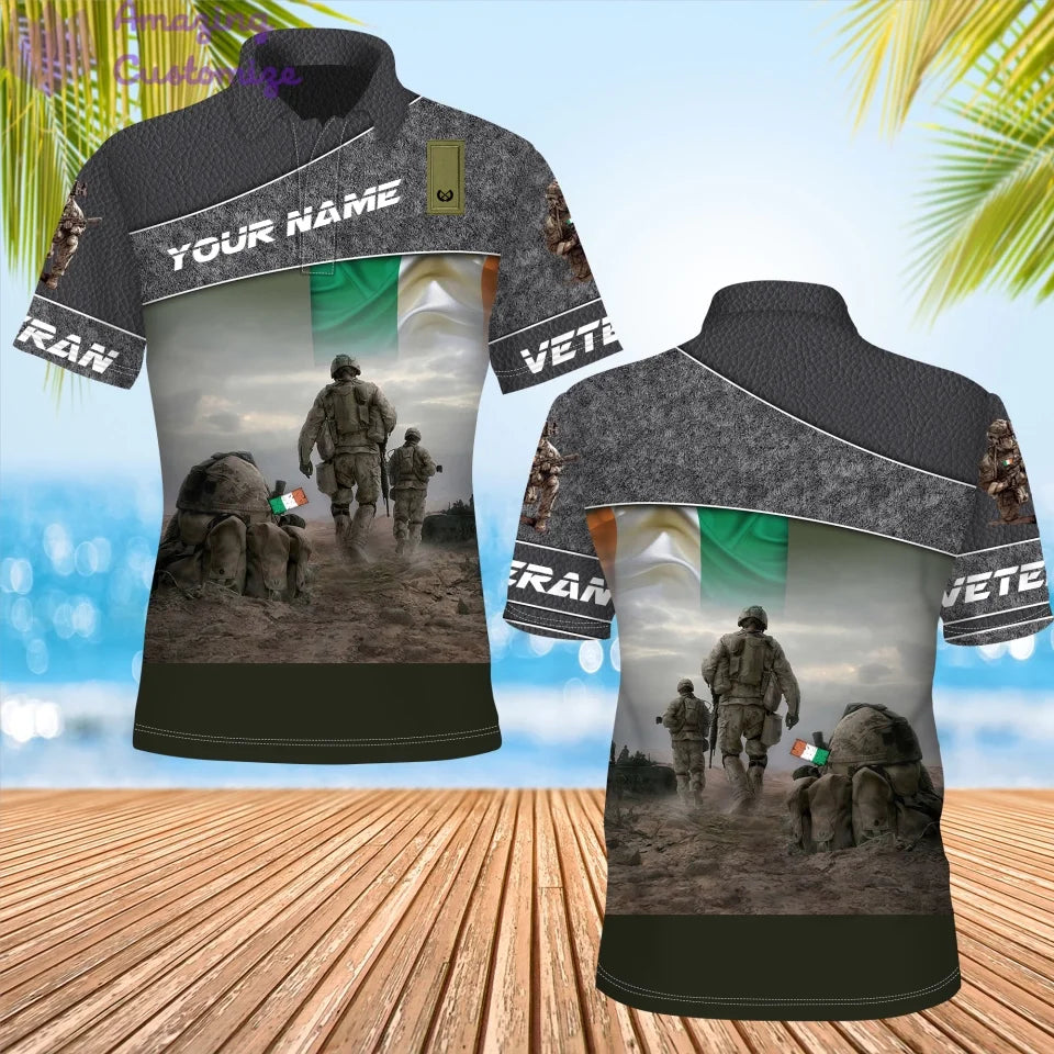 Personalized Ireland Solider/ Veteran Camo With Name And Rank POLO 3D ...