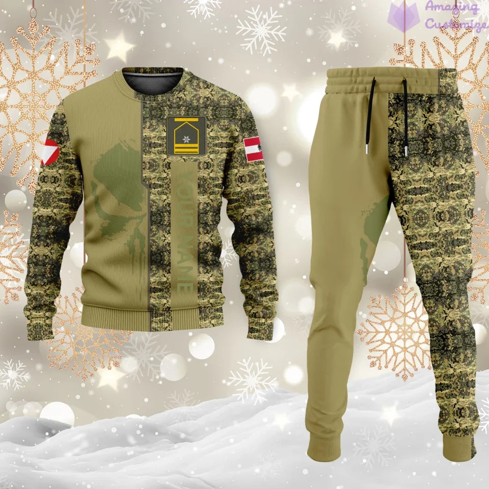 Personalized Austria Soldier/Veteran Camo with Rank And Name Combo Swe ...