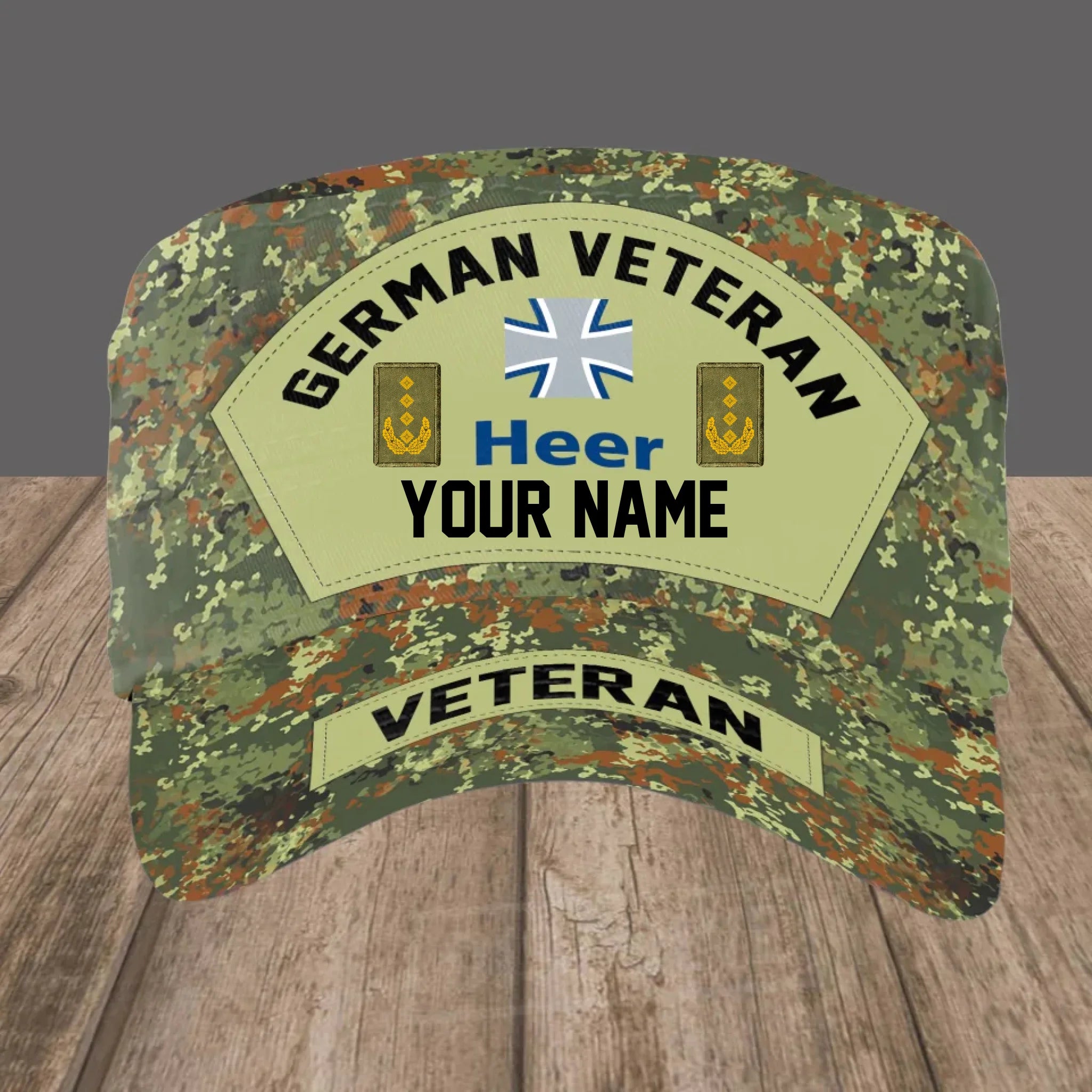 Personalized Germany Soldier/ Veteran With Name And Rank Military Cap ...