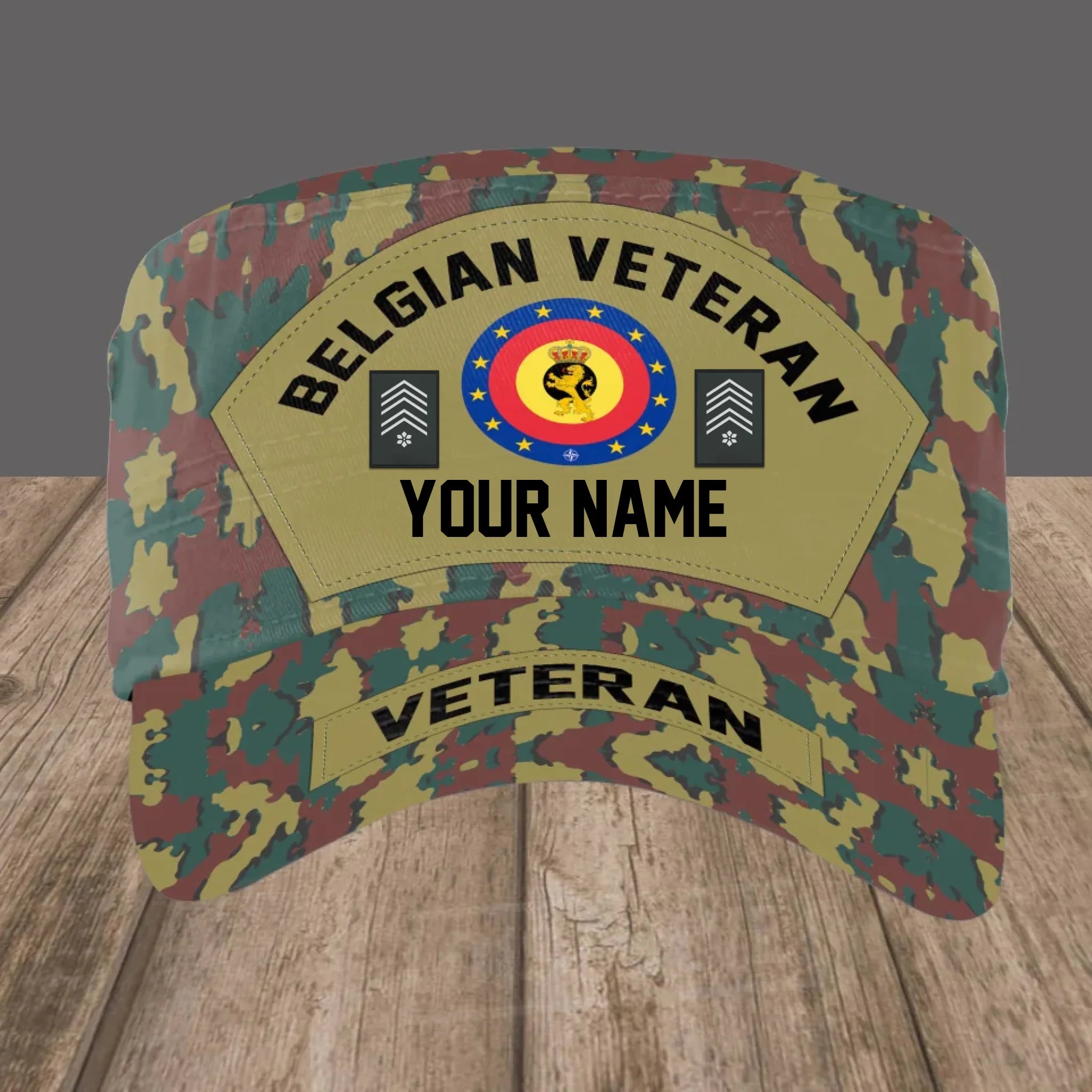 Personalized Belgium Soldier/ Veteran With Name And Rank Military Cap ...