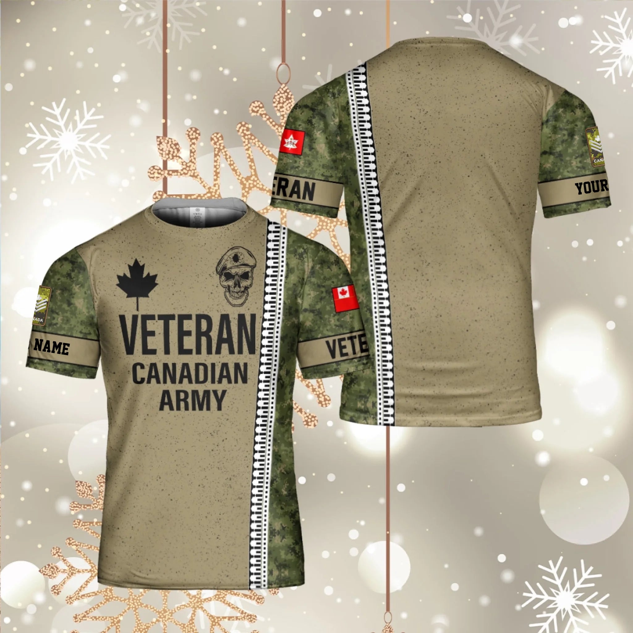 Personalized Canada Soldier/Veteran Camo with Name and Rank T-Shirt Al ...