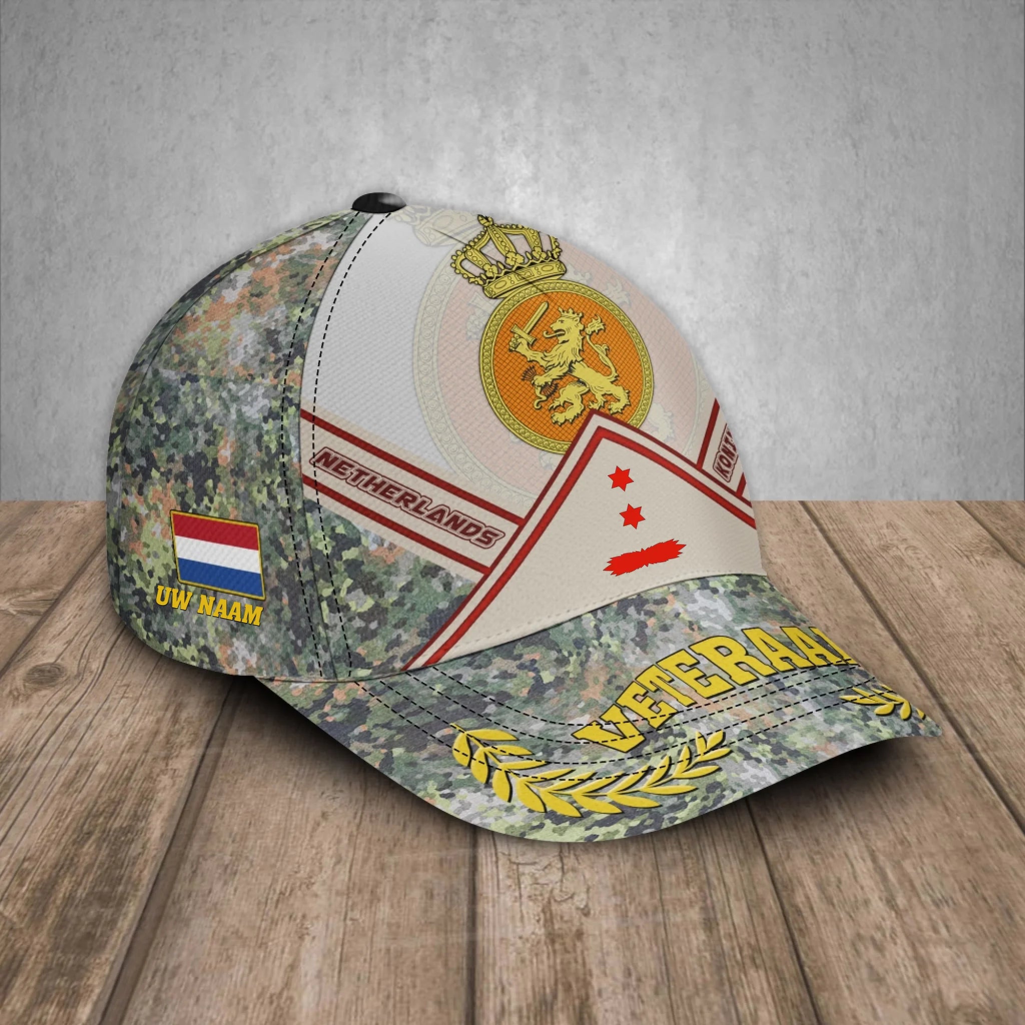 Nederlandse Veteraan Pet – Personaliseerbaar met Naam, Rang & Camokleu ...