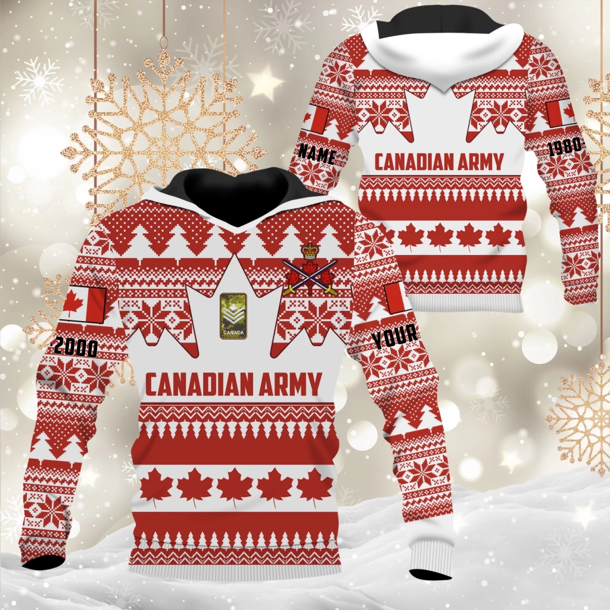 Personalized Canada Soldier/Veteran Camo with Name, Year and Rank Hood ...