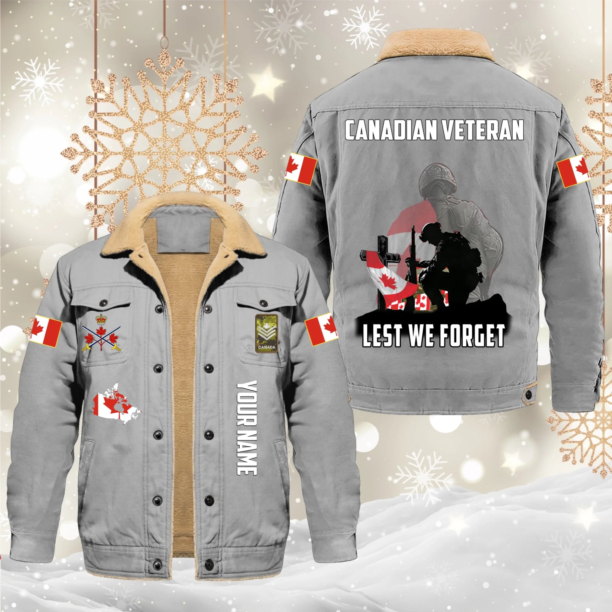 Personalized Canada Soldier/ Veteran With Name And Rank Cargo Fleece J ...