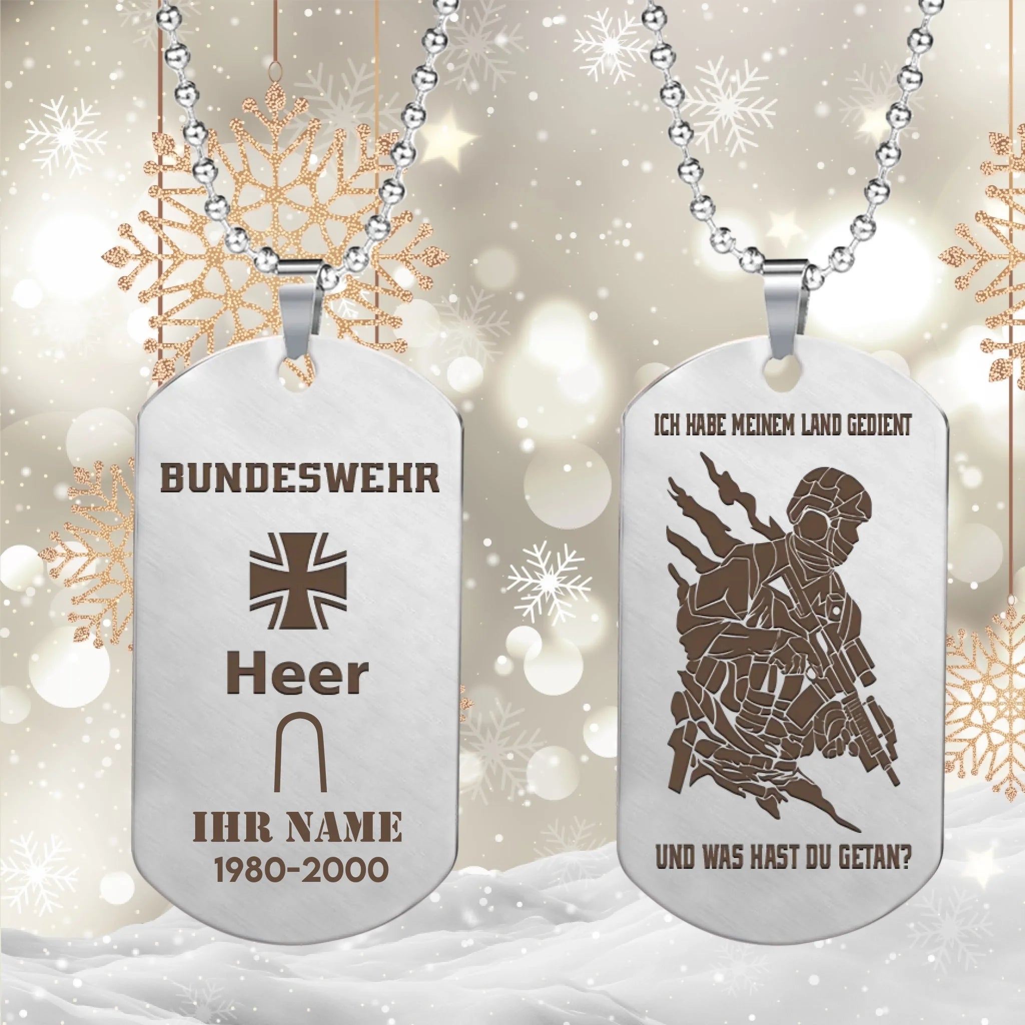 Personalized Germany Soldier/Veteran with Rank, Name & Year Dog Tag Ne ...