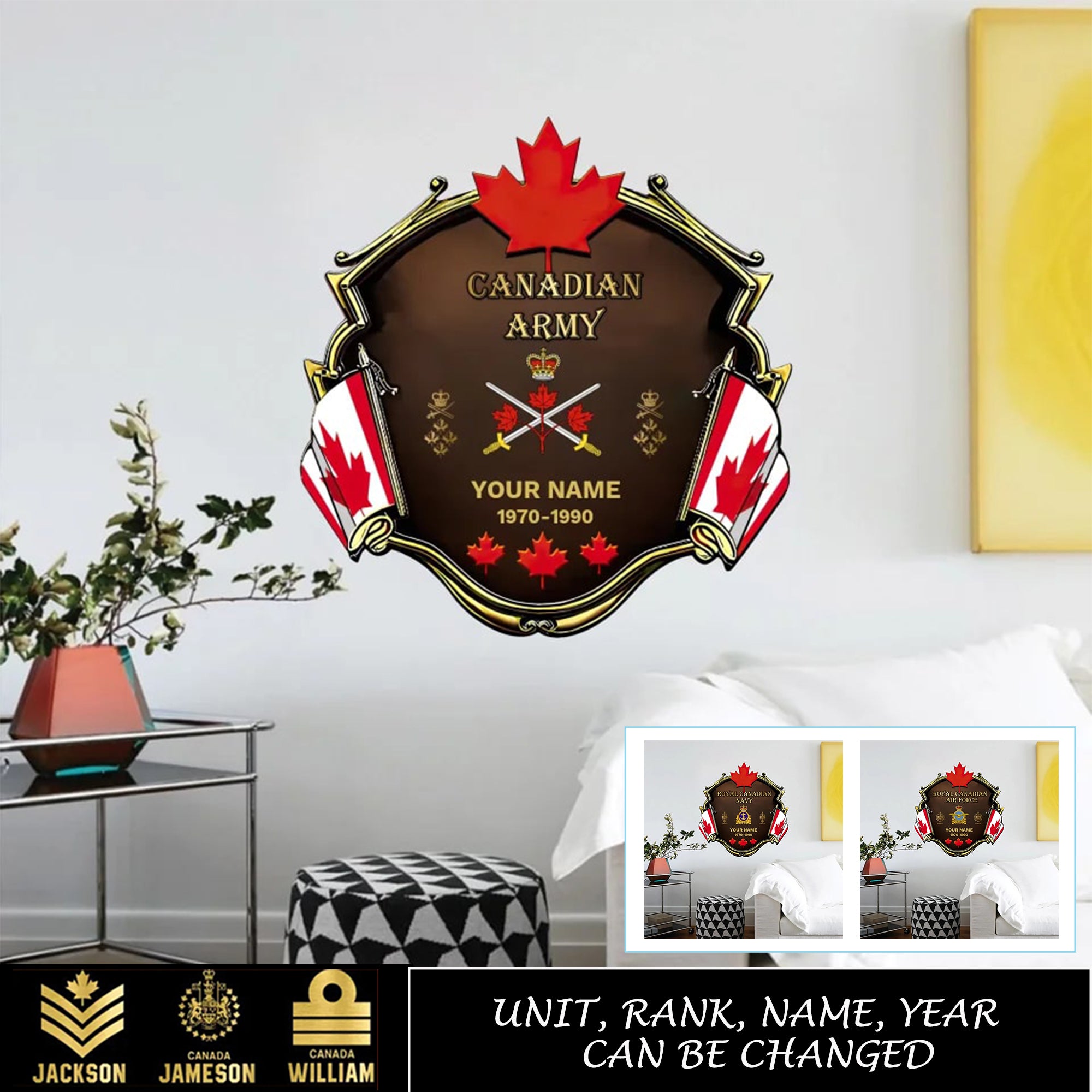 Personalized Rank Name And Year Canada Soldier/Veterans Camo Cut Metal ...