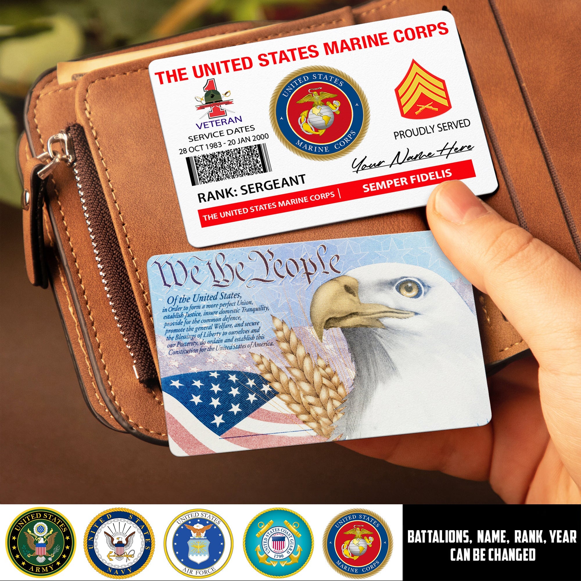 Marines Battalions - Personalized US Soldier/ Veteran Aluminum Wallet ...