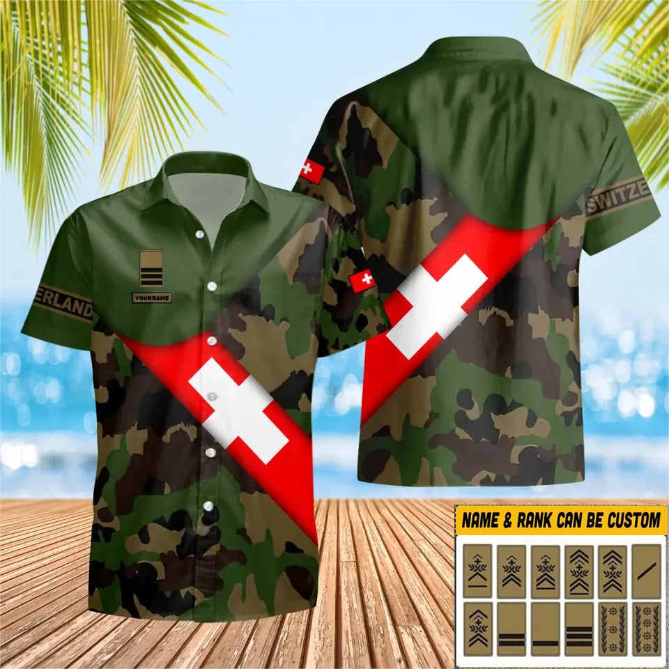 Personalized Swiss Solider/ Veteran Camo With Name And Rank Hawaii Shi ...