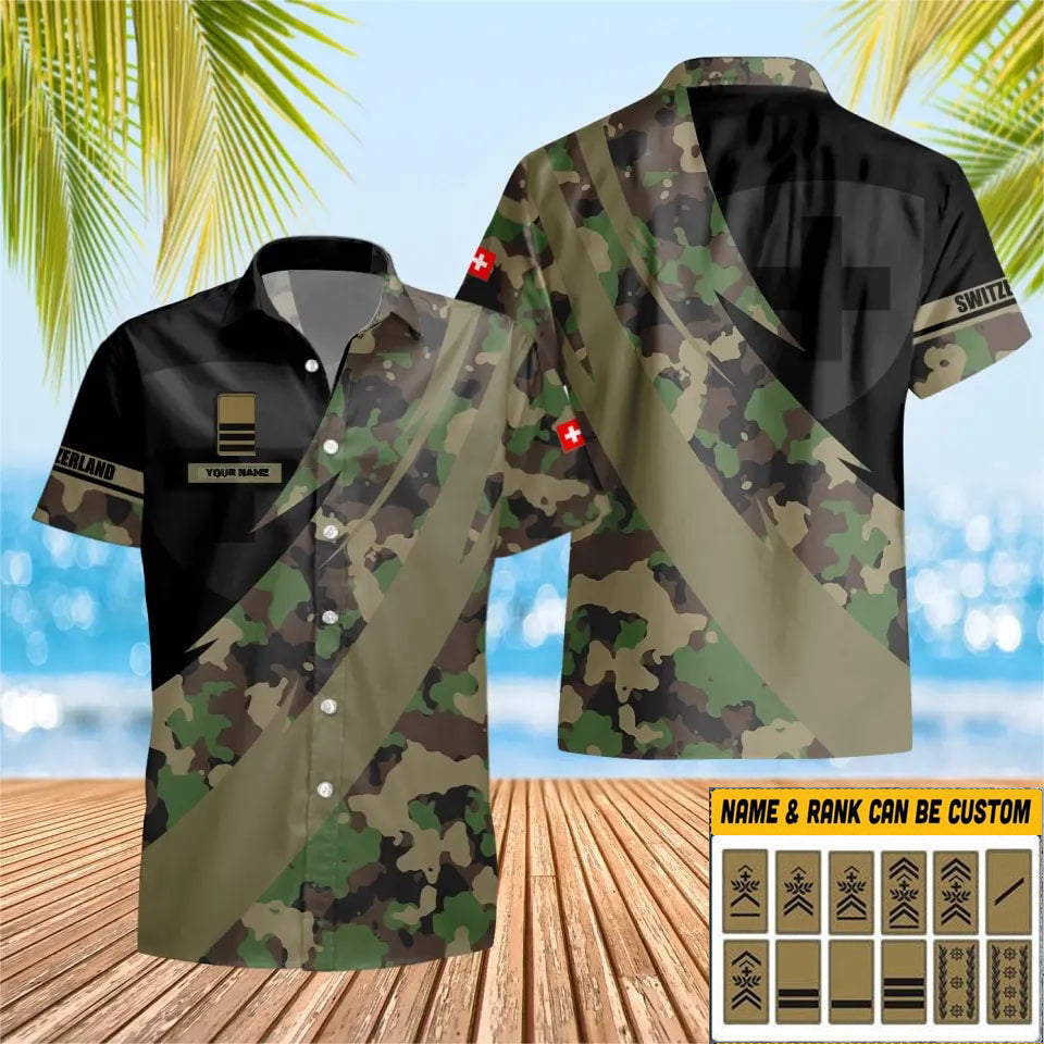 Personalized Swiss Solider/ Veteran Camo With Name And Rank Hawaii Shi ...