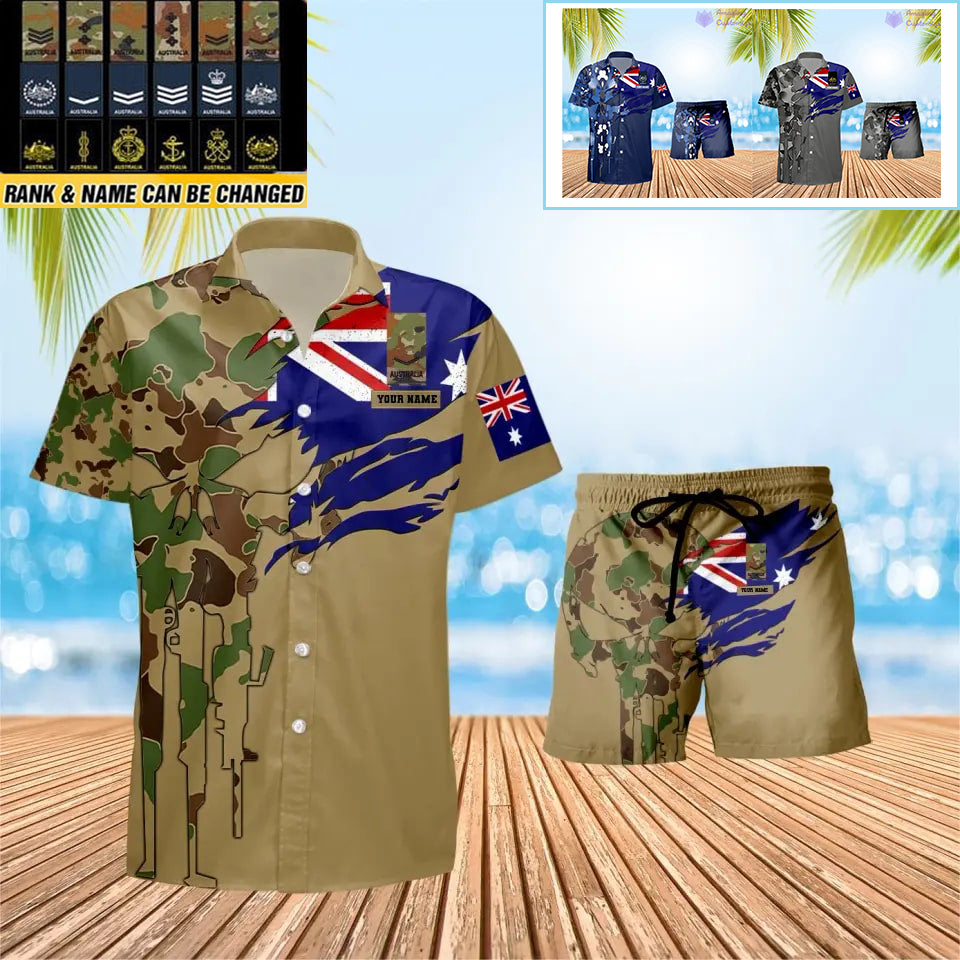 Personalized Australia Soldier/ Veteran Camo With Rank Combo Hawaii Sh ...