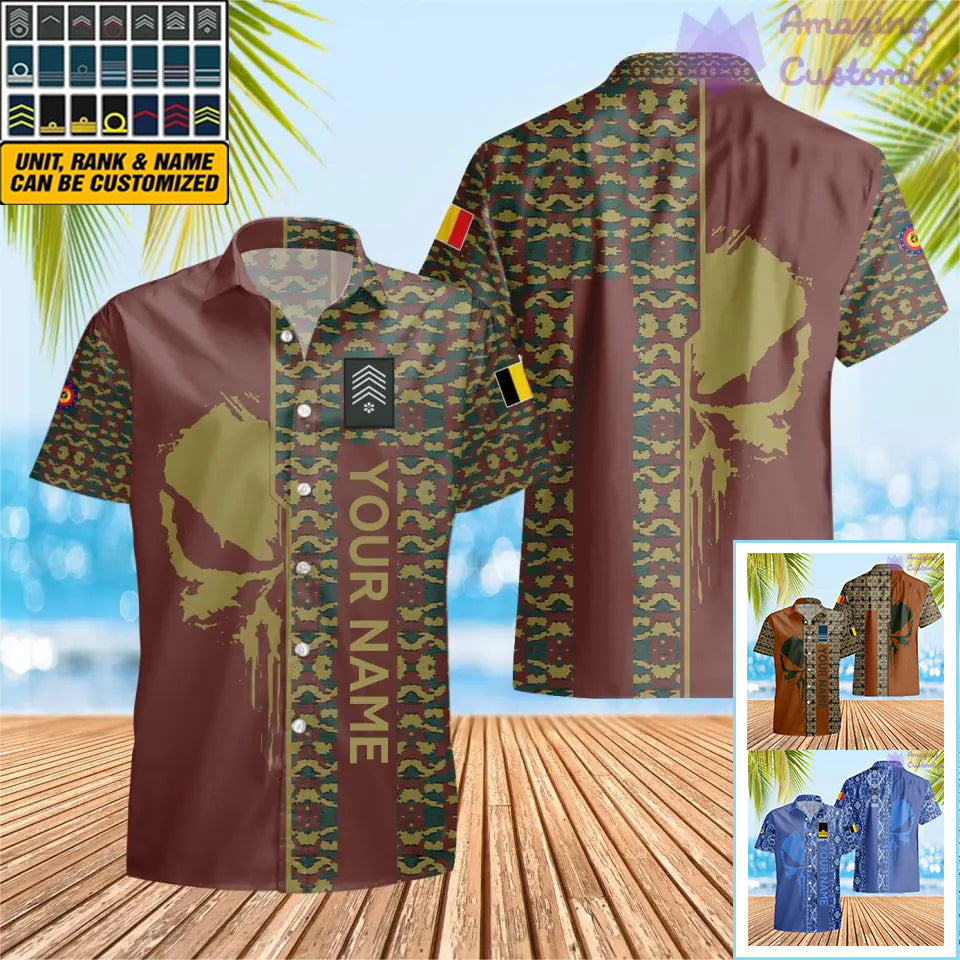 Personalized Belgium Soldier/ Veteran Camo With Name And Rank Hawaii P ...