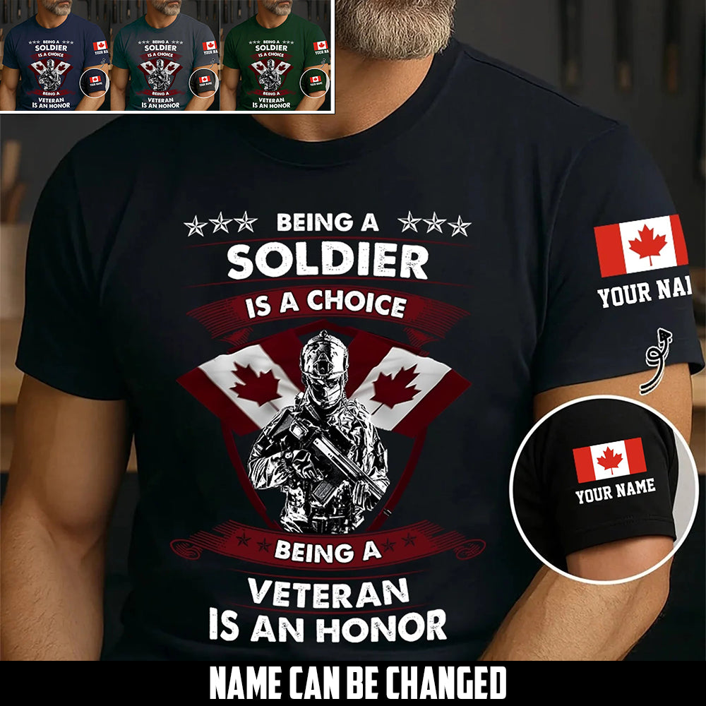 Personalized Name Canadian Soldier/ Veteran T-Shirt - 1754784002 ...