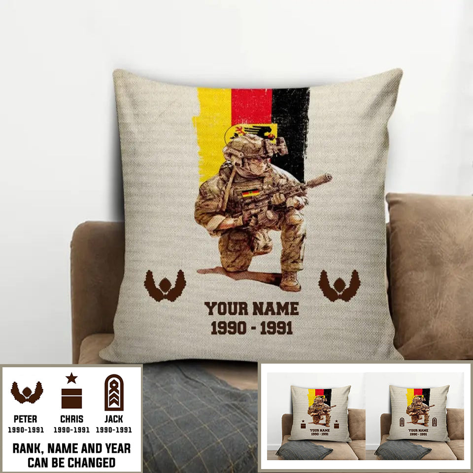 Personalized Germany Soldier/ Veteran With Name, Year And Rank Pillow ...