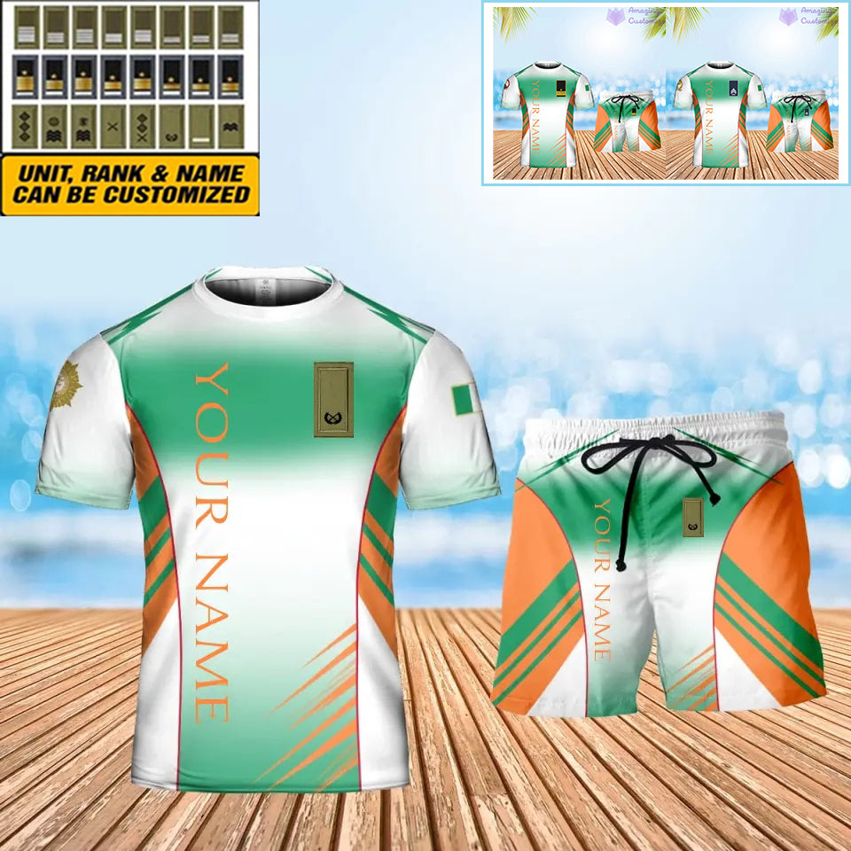 Personalized Ireland Soldier/ Veteran Camo With Name And Rank Combo T ...