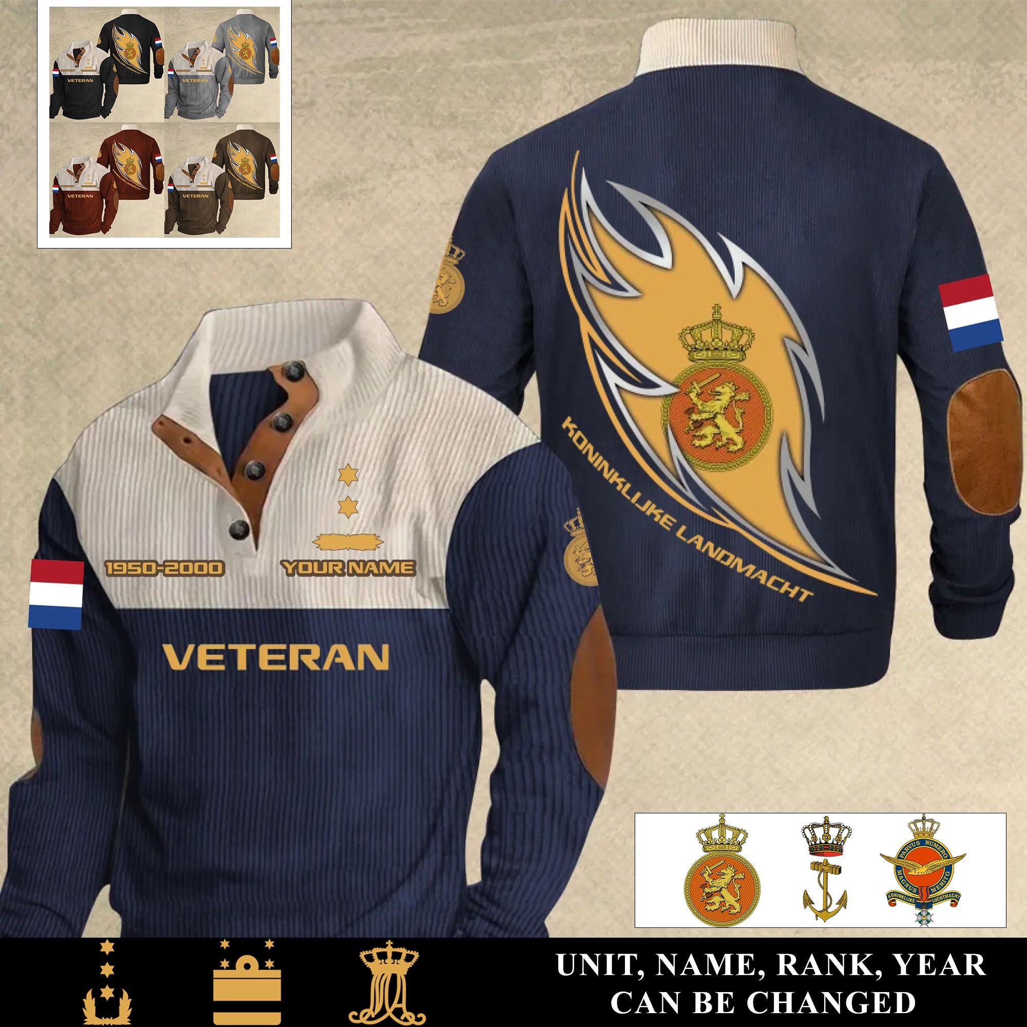 Personalized Netherlands Soldier/ Veteran With Name, Year And Rank Spo ...