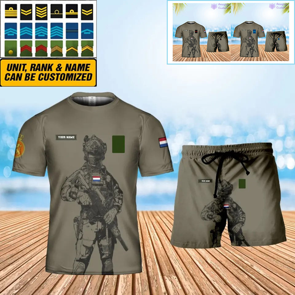 Personalized Netherlands Soldier/ Veteran Camo With Name And Rank Comb ...