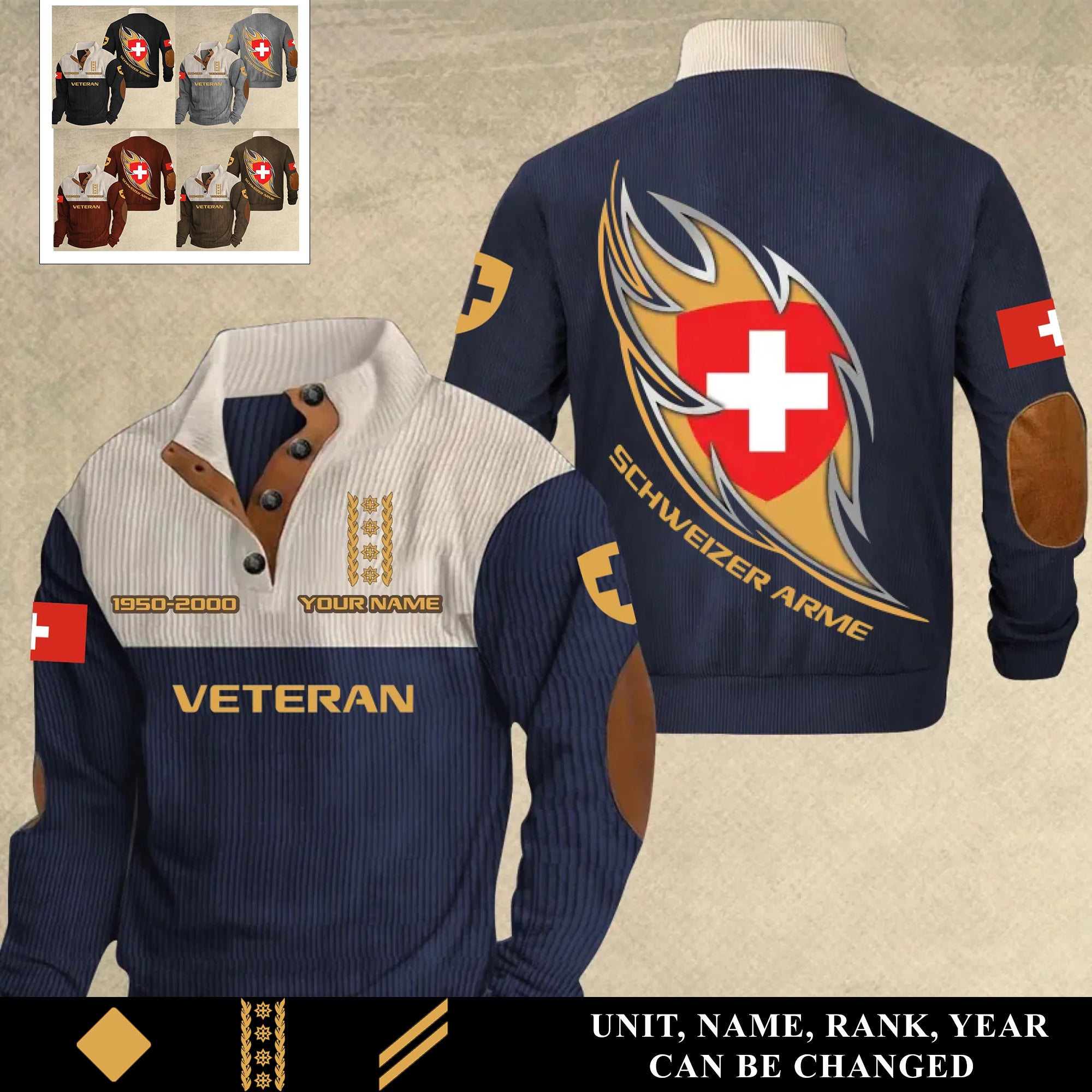 Personalized Swiss Soldier/ Veteran With Name, Year And Rank Sports Sw ...