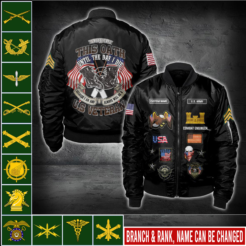 US Military – Army Branch All Over Print Bomber Jacket – Amazing Customize