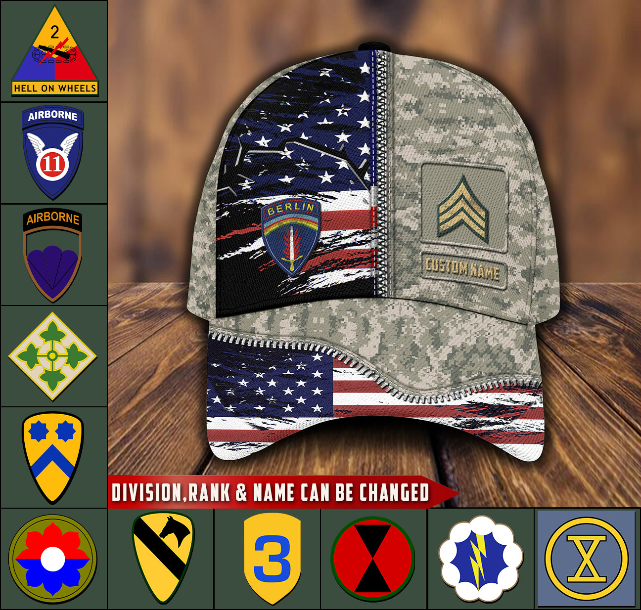 US Military – Army Division All Over Print Cap – Amazing Customize