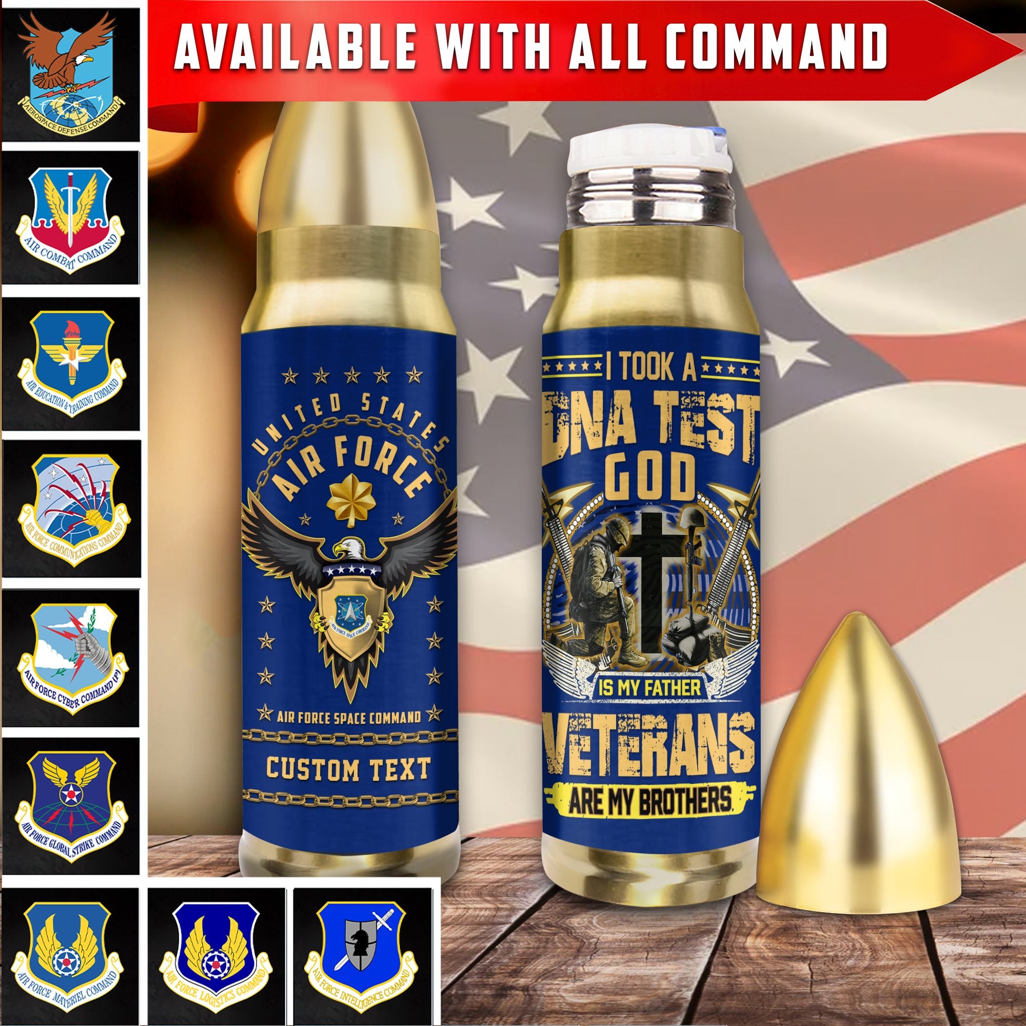 US Military – Air Force Command – Bullet Tumbler – Amazing Customize
