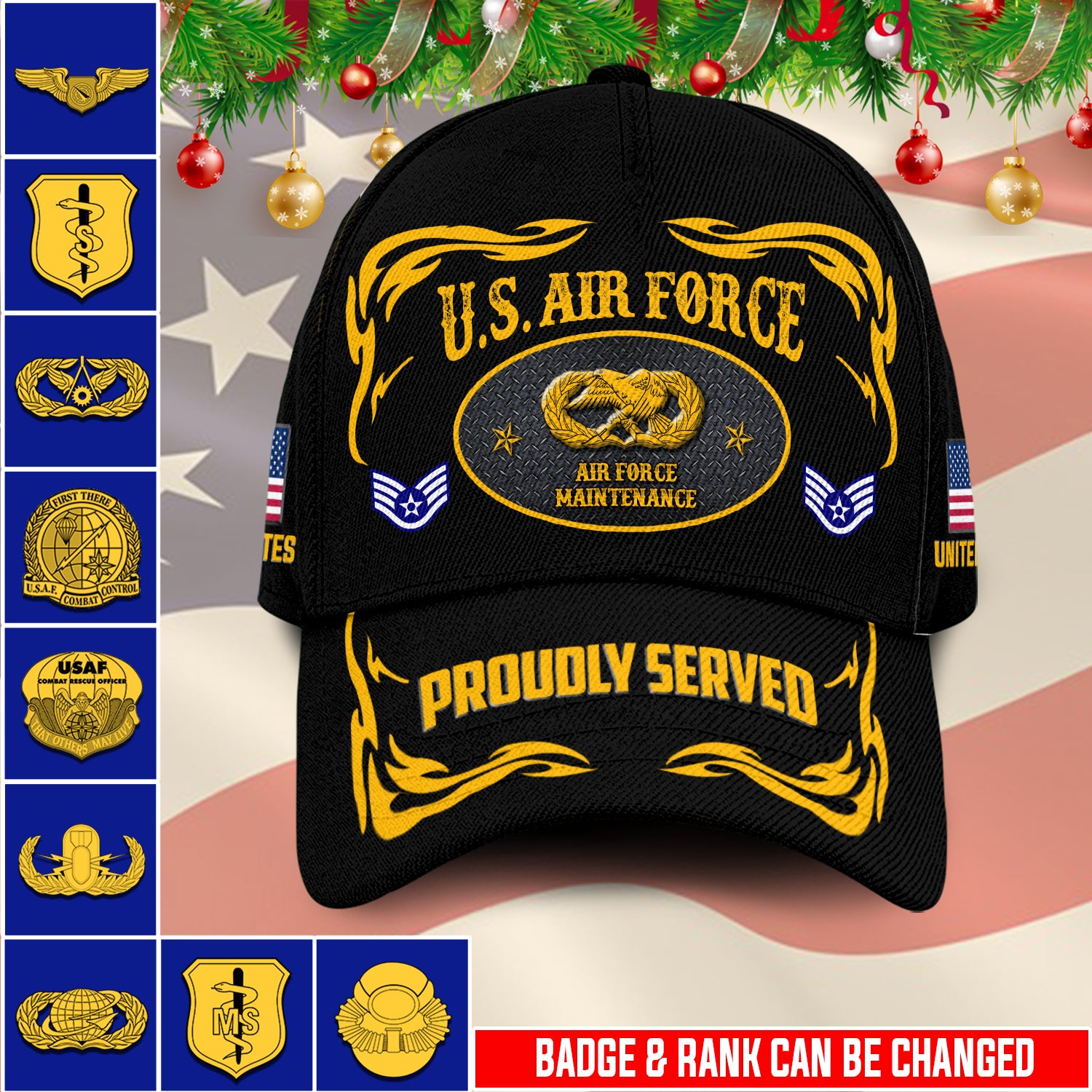 US Military – Air Force Badge All Over Print Cap – Amazing Customize