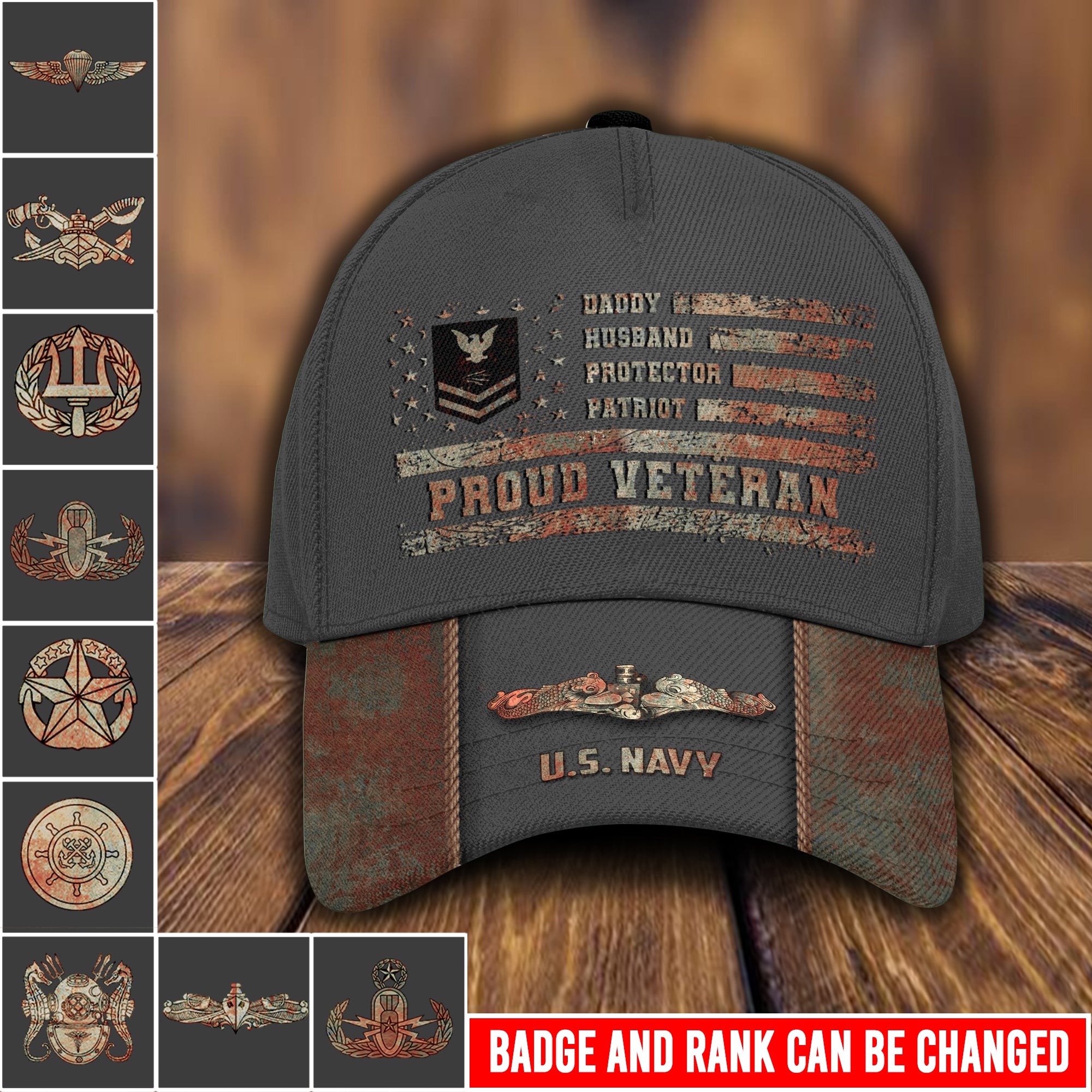 US Military – Navy Badge All Over Print Cap – Amazing Customize
