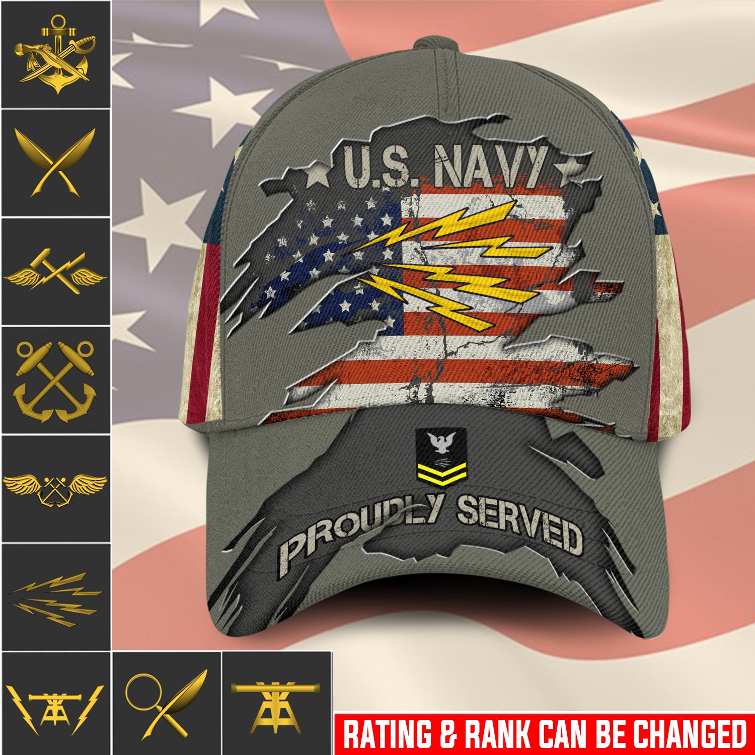 US Military – Navy Rating All Over Print Cap – Amazing Customize