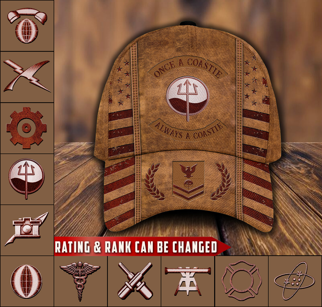 US Military – Coast Guard Rating All Over Print Cap – Amazing Customize