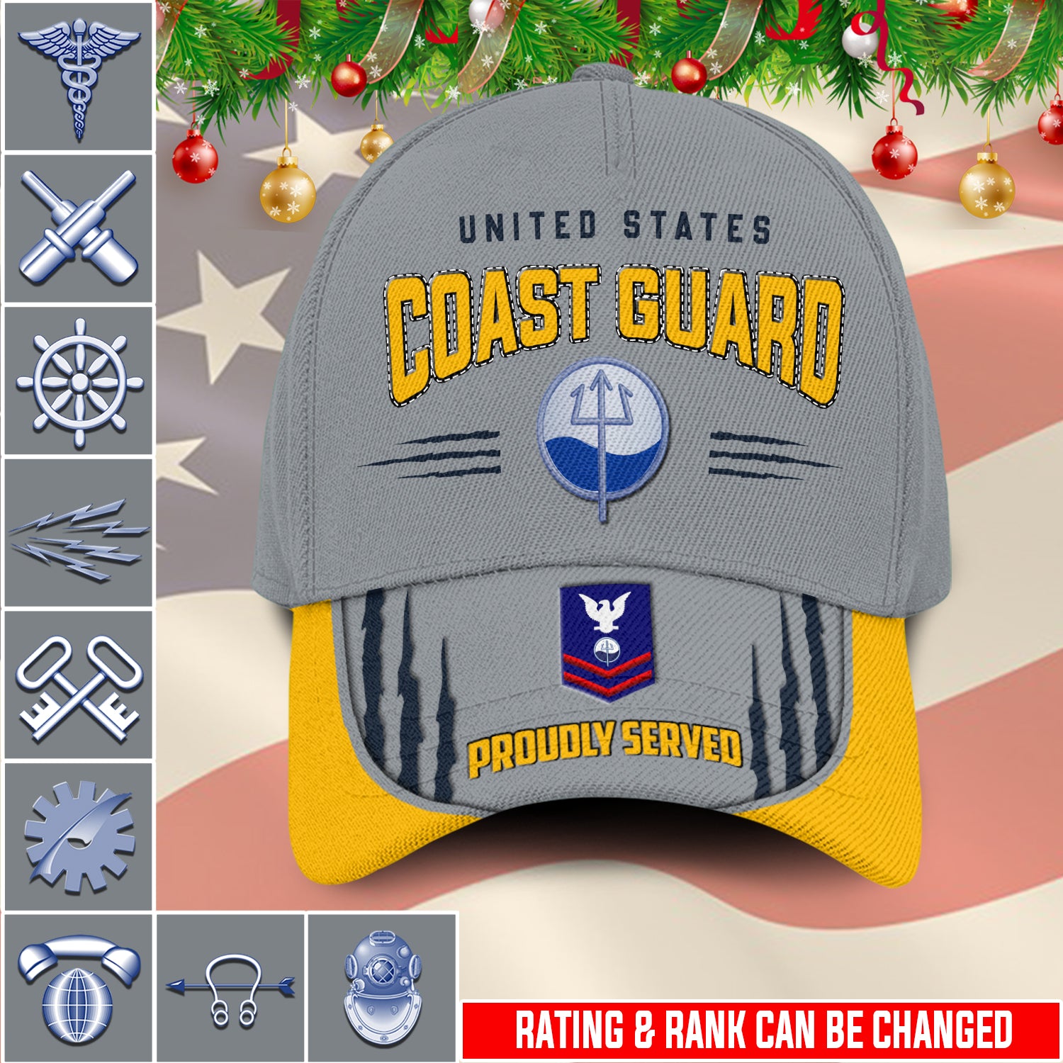 US Military – Coast Guard Rating All Over Print Cap – Amazing Customize