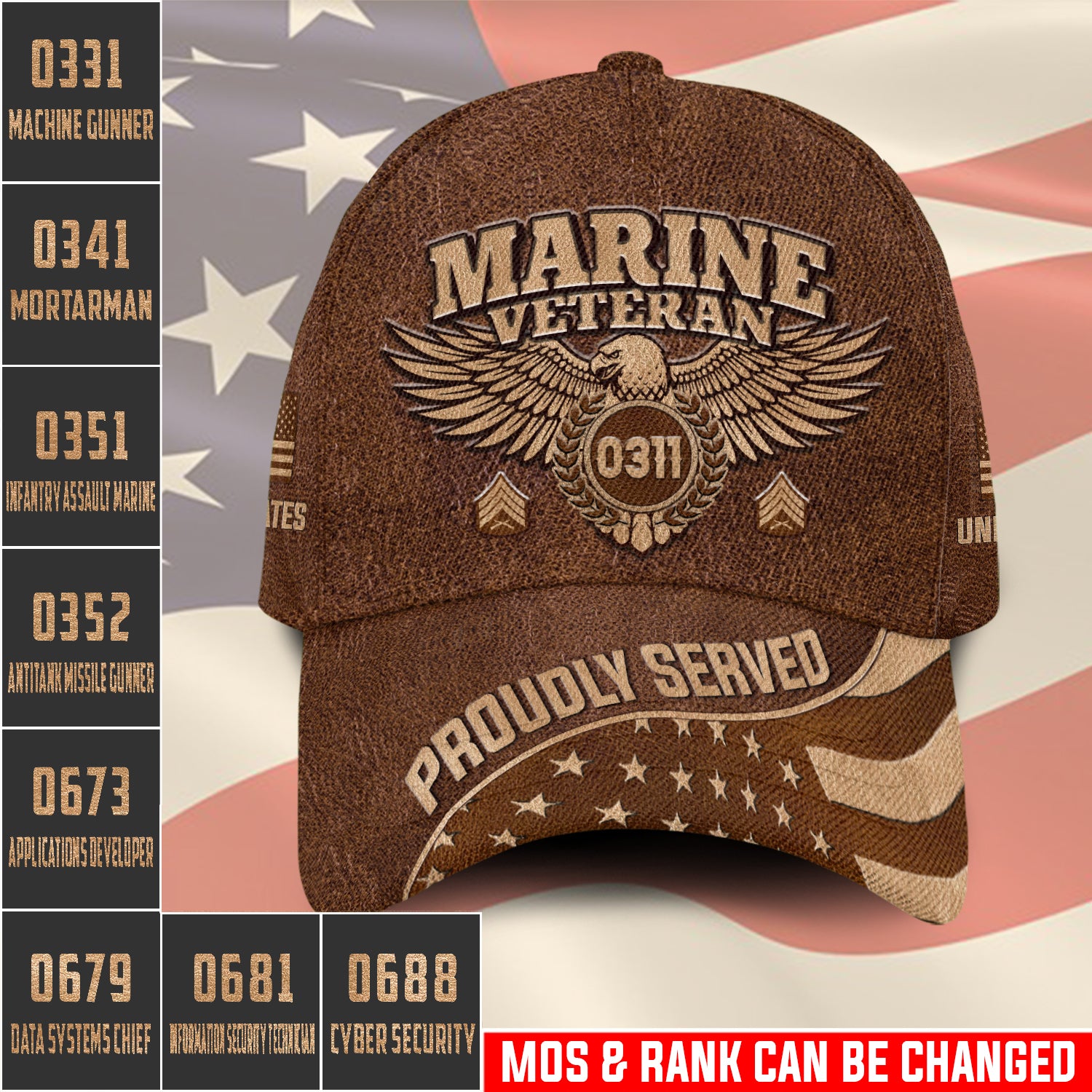 US Military – Marine MOS All Over Print Cap – Amazing Customize